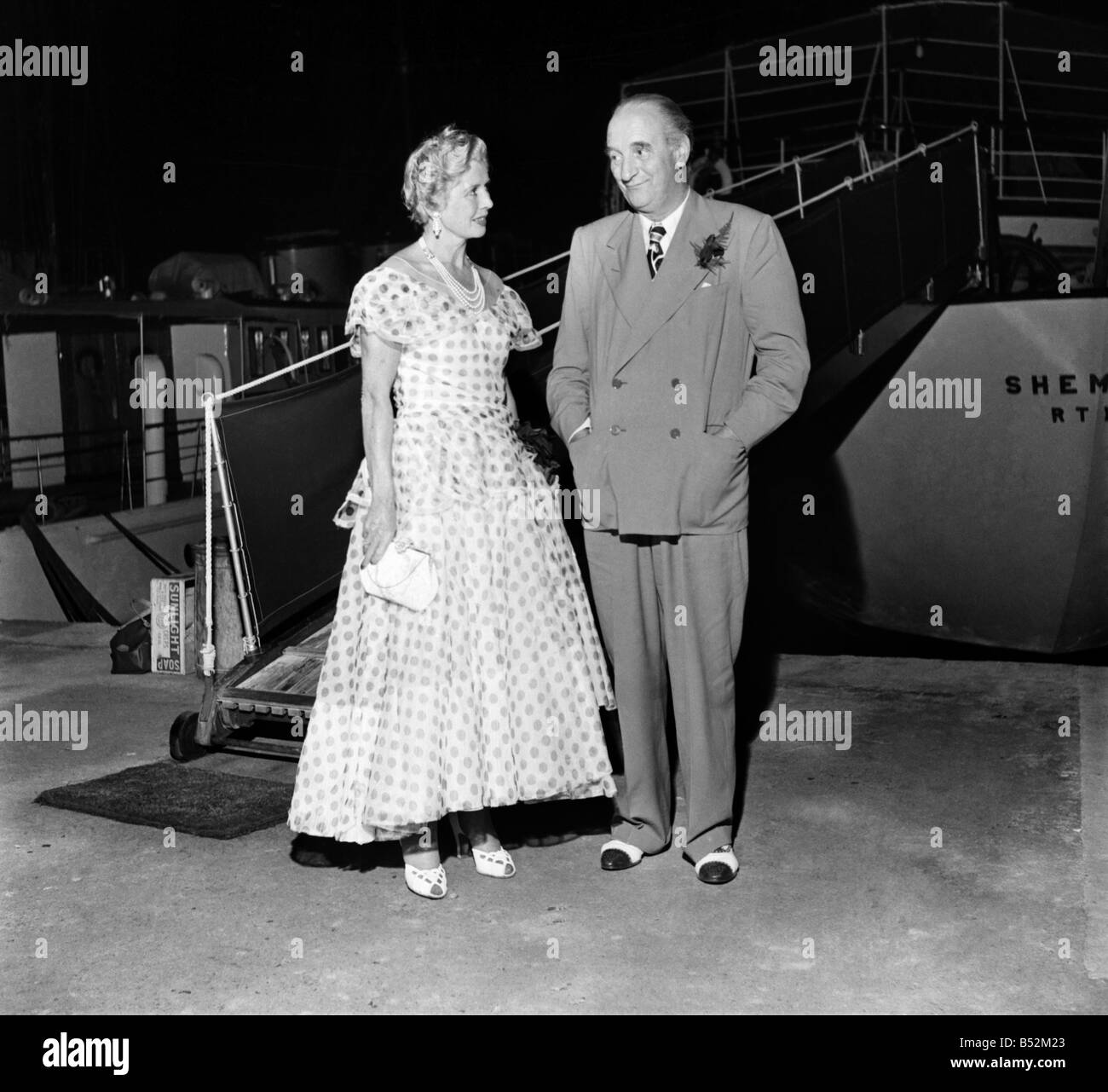Sir Bernard and Lady Docker aboard their Yacht off Cannes. September ...