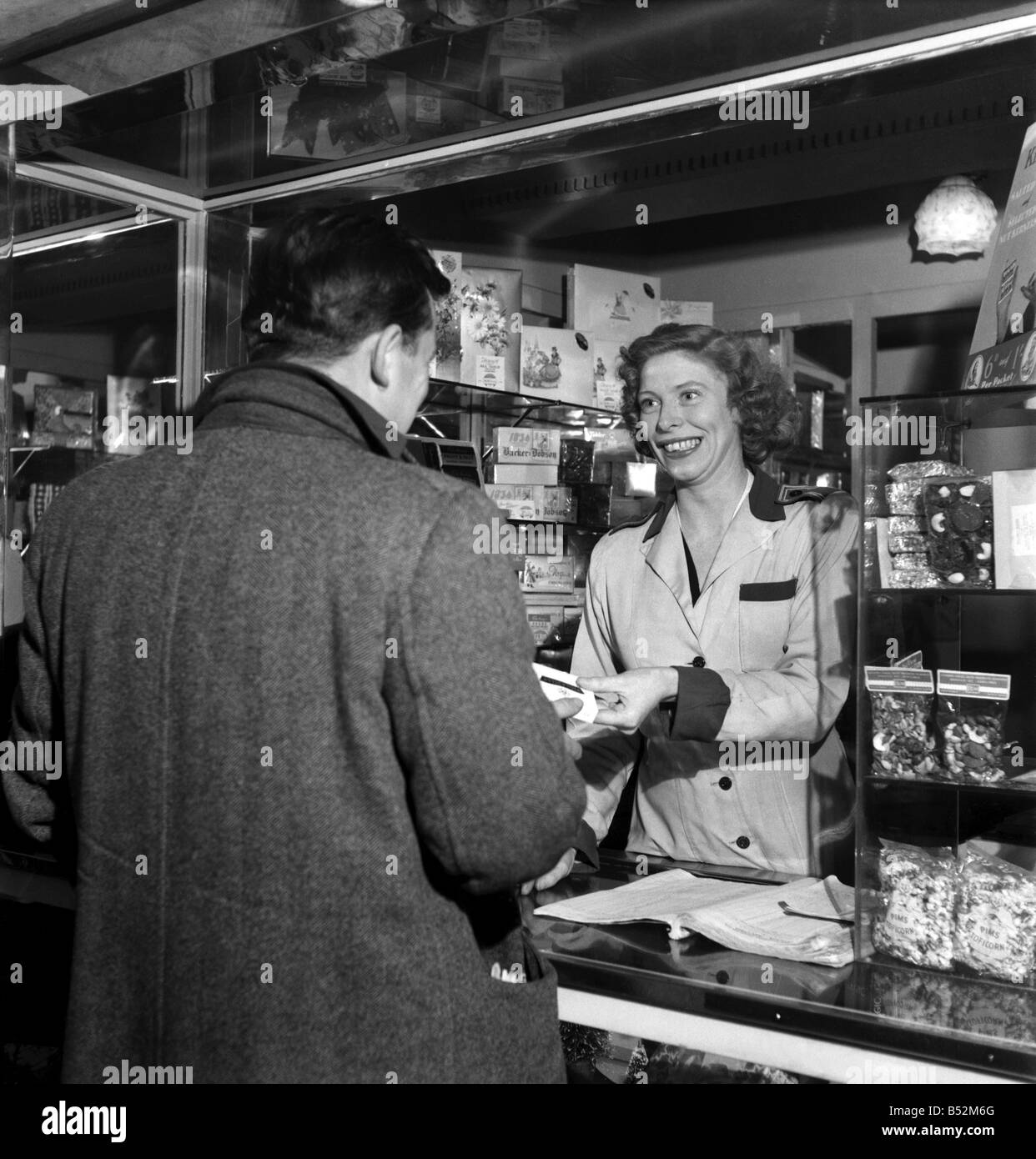 Commissionaires (out of work actor) and actresses. November 1952 C5787 ...