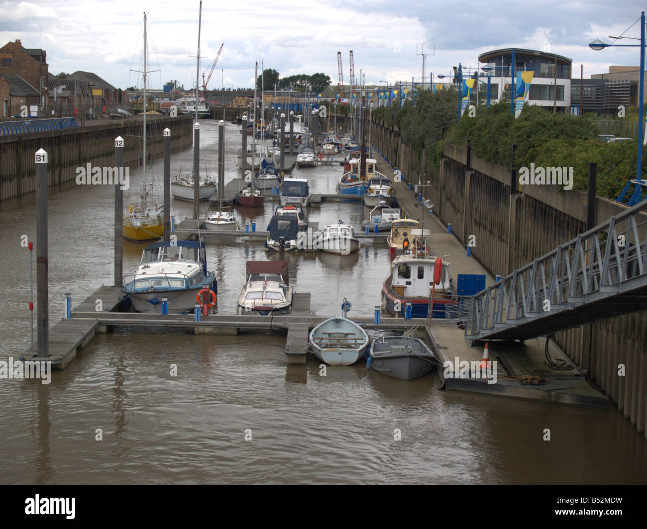 low tide river piling leisure craft harbour office harbour river nene ...