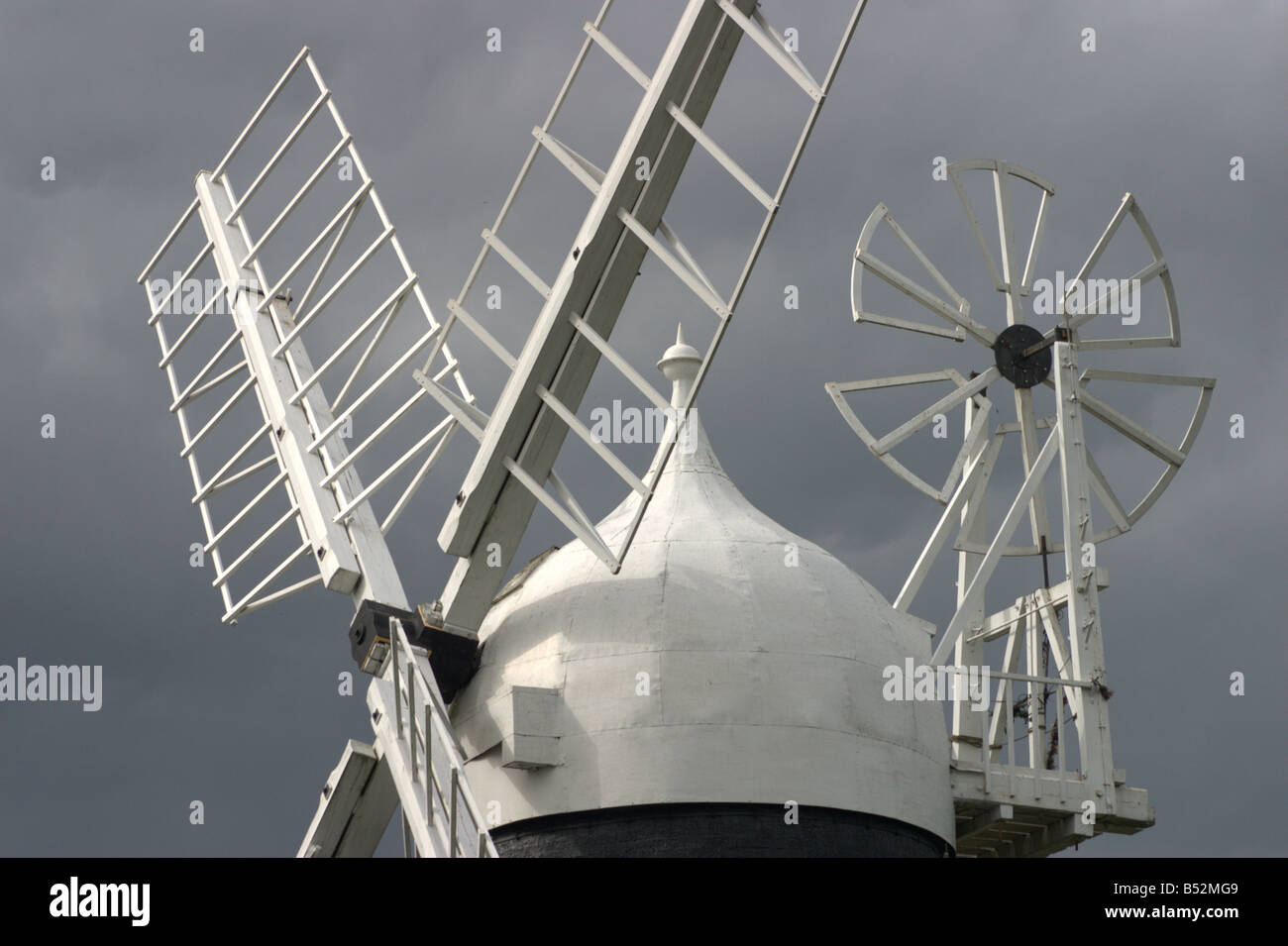 converted black and white windmill stretham ely the fens cambridgeshire ...