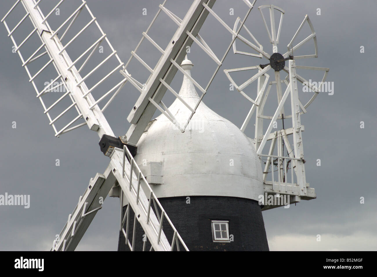 converted black and white windmill stretham ely the fens cambridgeshire ...