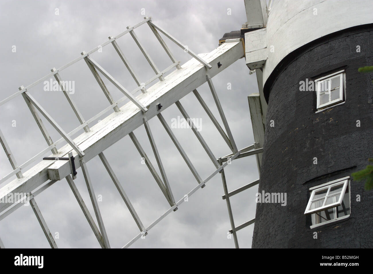 converted black and white windmill stretham ely the fens cambridgeshire ...