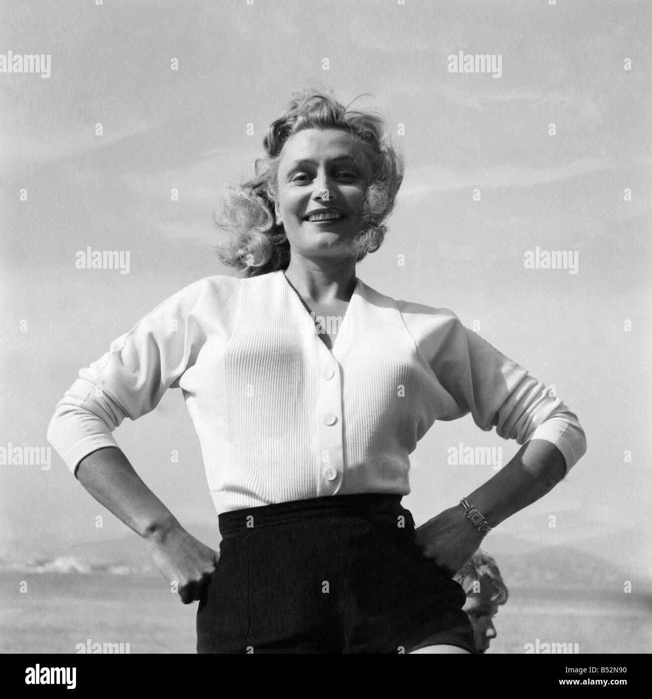 Cannes Film Festival 1953 Actress Claude Farrell. D3118-018 Stock Photo ...