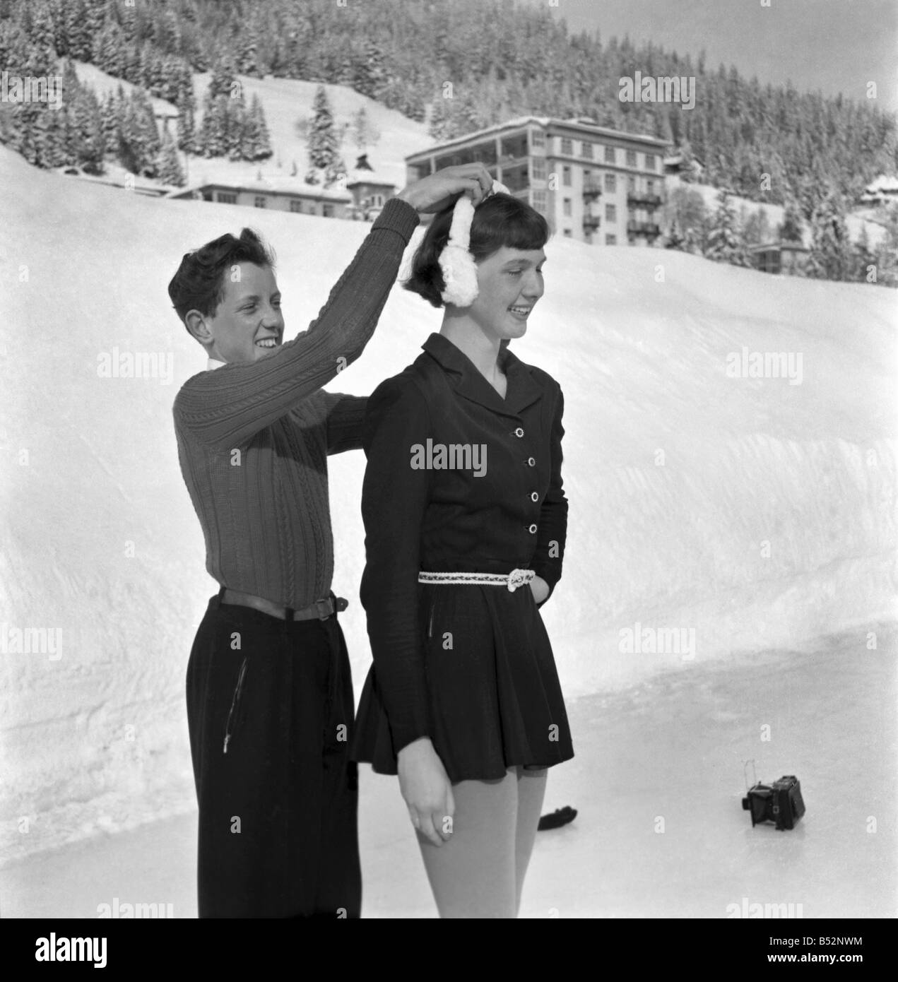 Ice Skating. February 1953 D791-033 Stock Photo - Alamy