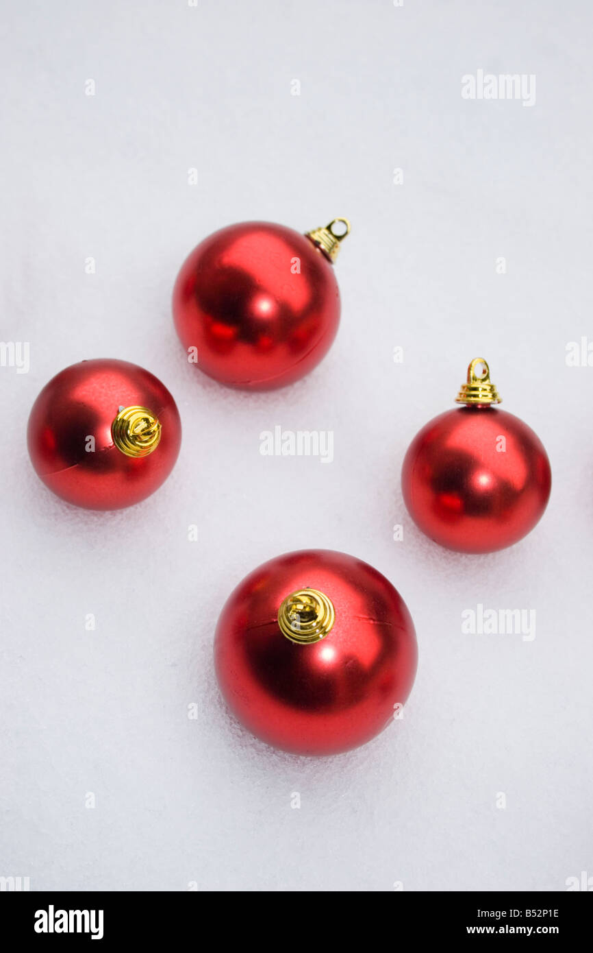 christmas decorations in the snow Stock Photo - Alamy