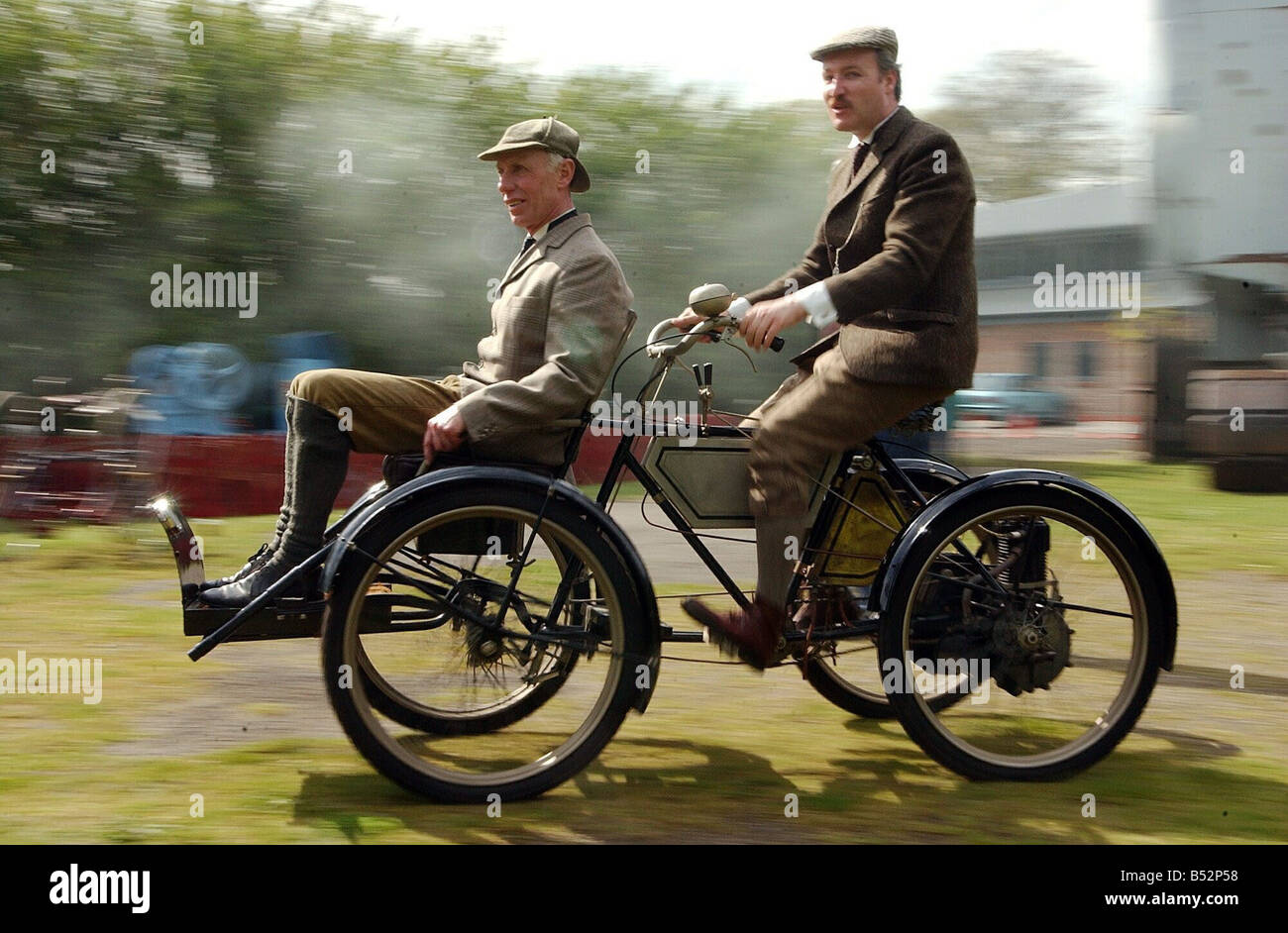 Bobby Thompson left and Ian Bean ride around Beamish Museum on the 1900 ...