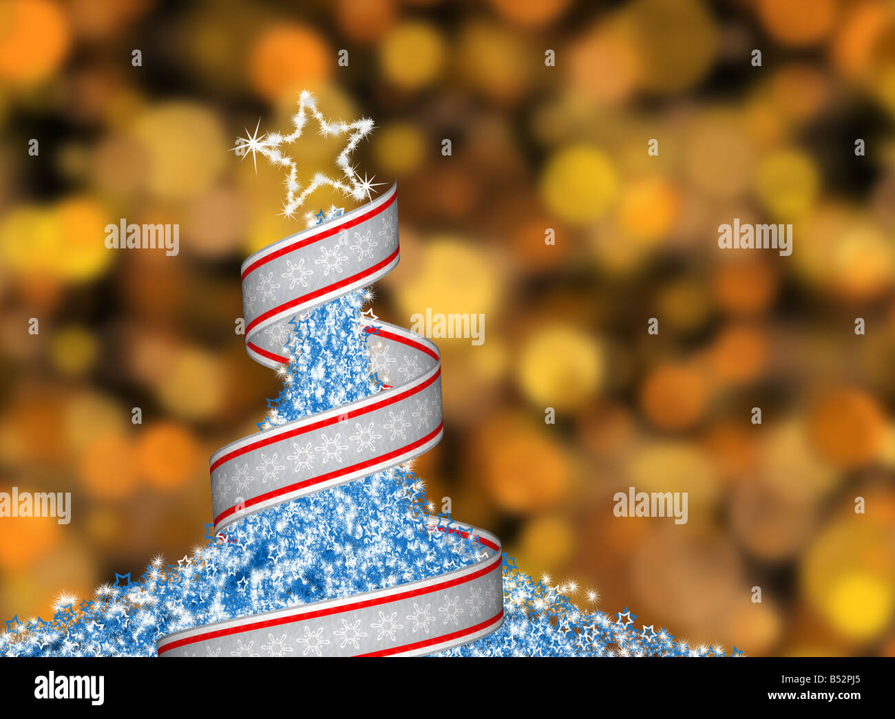 Abstract fur tree A tree drawn by snowflakes of the various form and ...