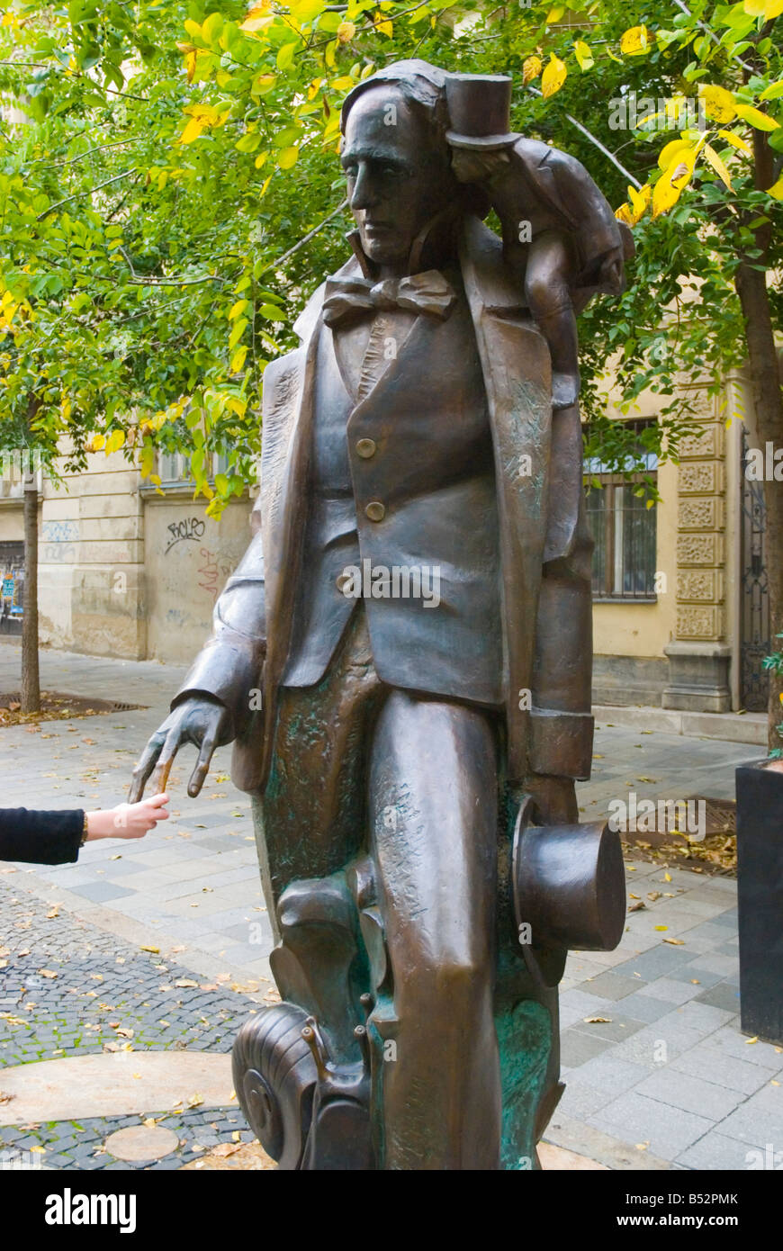 Statue at Hviezdoslavovo namestie square in old town Bratislava ...