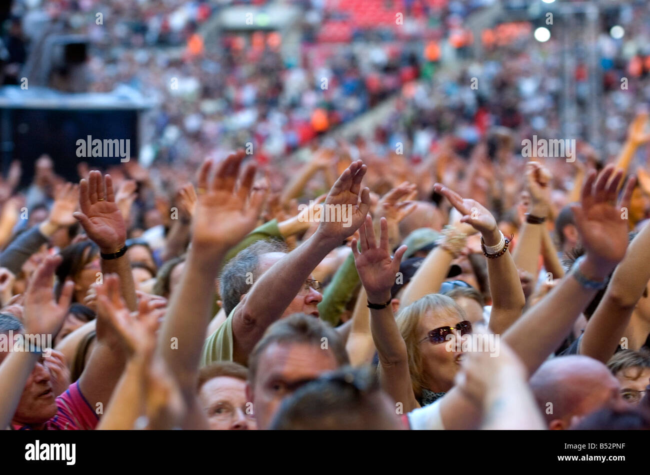 The Princess Diana Memorial concert at wembley stadium today. crowd ...