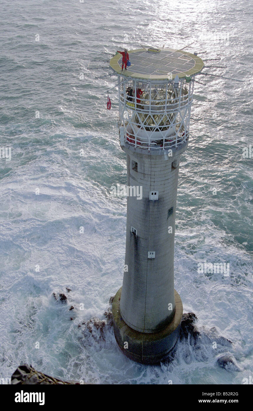 Eddystone Lighthouse off the coast of Devon in the English Channel ...