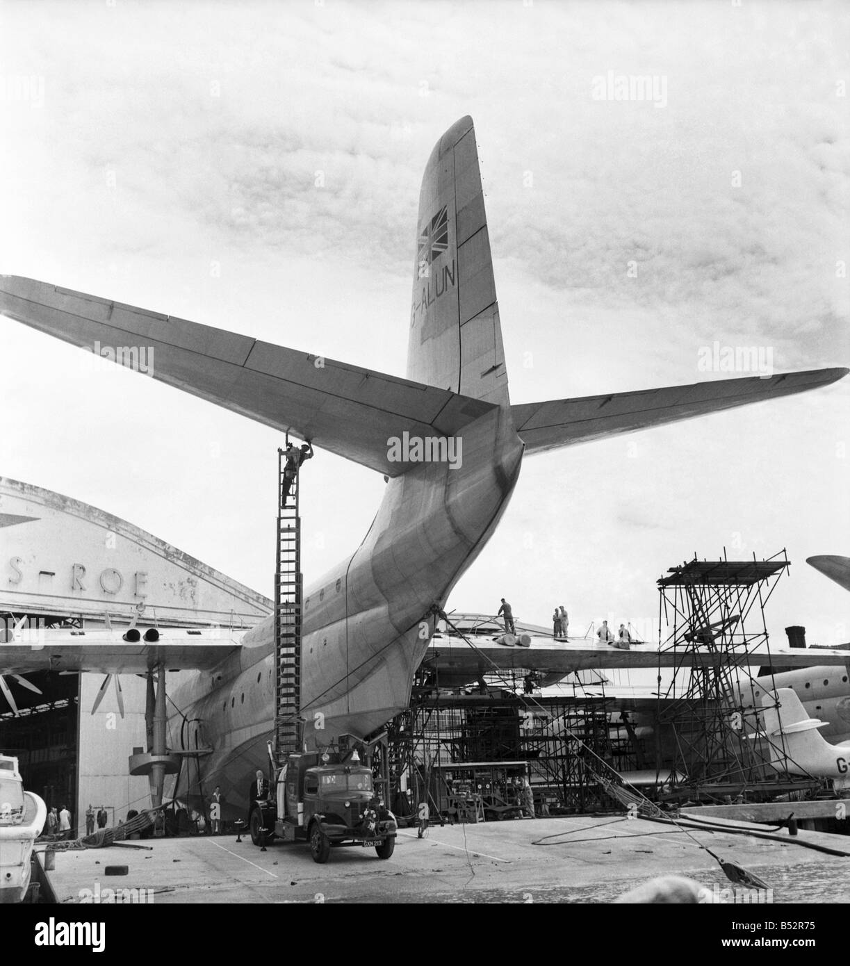 Princess " Flying-Boat on the slipway of Saunders Roe, Cowes, Isle of ...