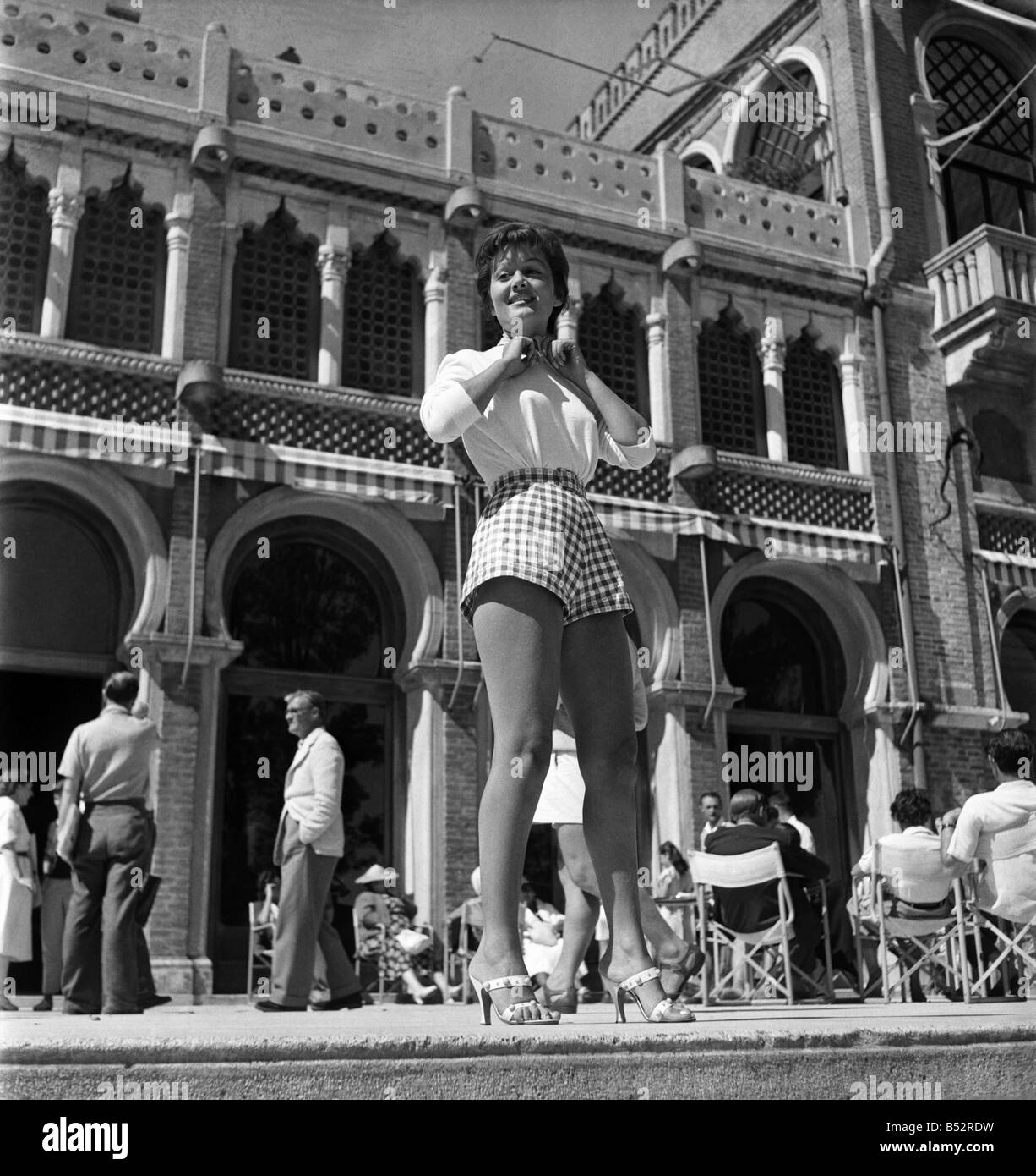 Actress in shorts Black and White Stock Photos & Images - Alamy