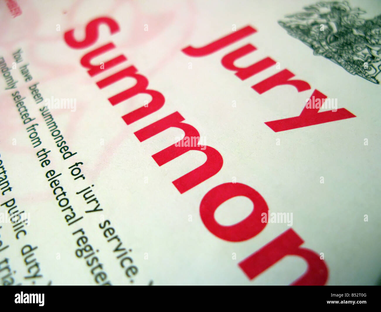 Court summons hi-res stock photography and images - Alamy