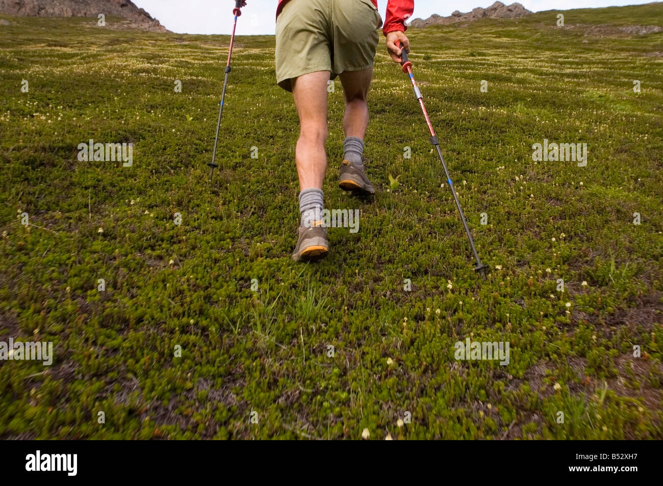 Hiker runs uphill during 32-mile link-up trail of Chugach front range ...