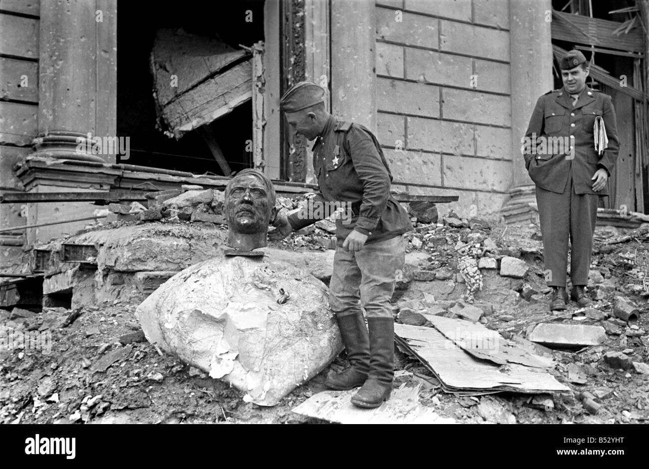 Scenes at the Reichstag in Berlin showing a Russian soldier of the Red ...