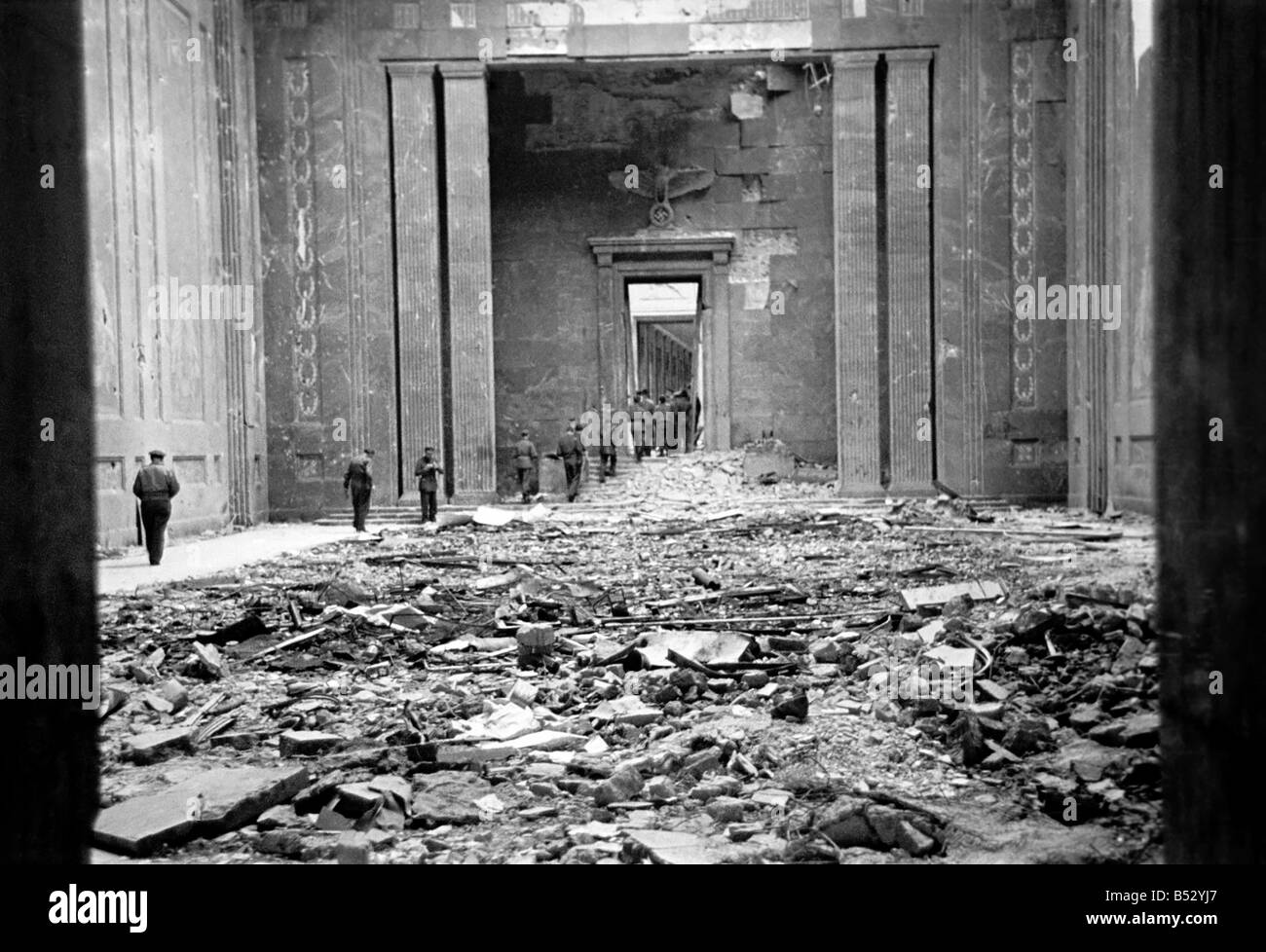 Scenes shhowing rubble and destruction in the German city of Berlin ...