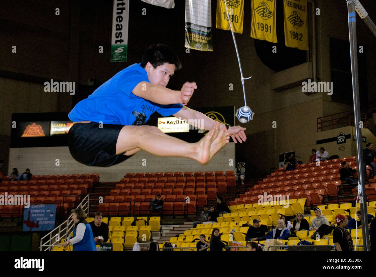Boy doing Two-Foot High Kick 2006 Senior Native Youth Olympic Games ...
