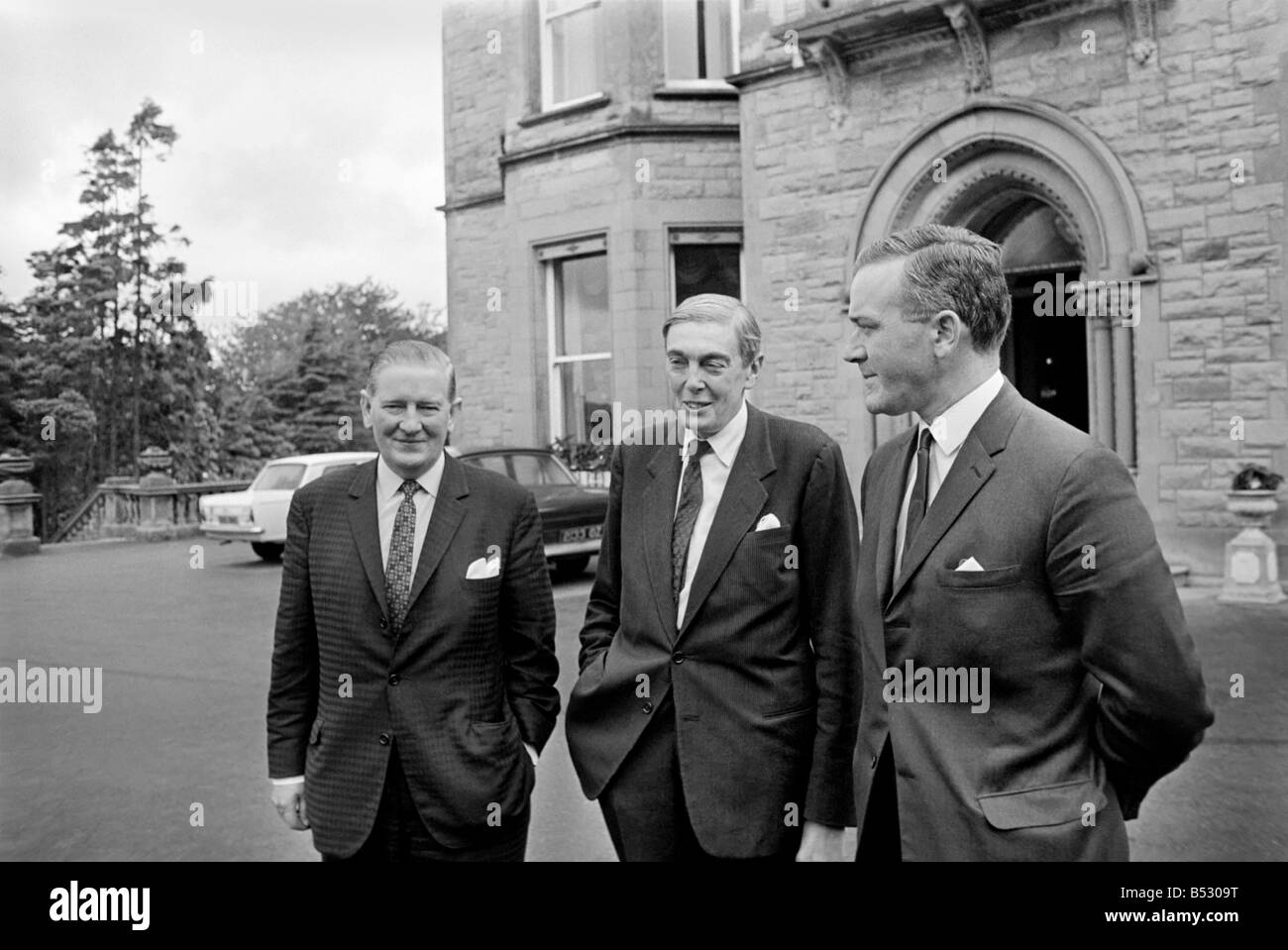 Mr. Justice Scarman (Center), Mr. George Lavery (Left) and Mr. William ...