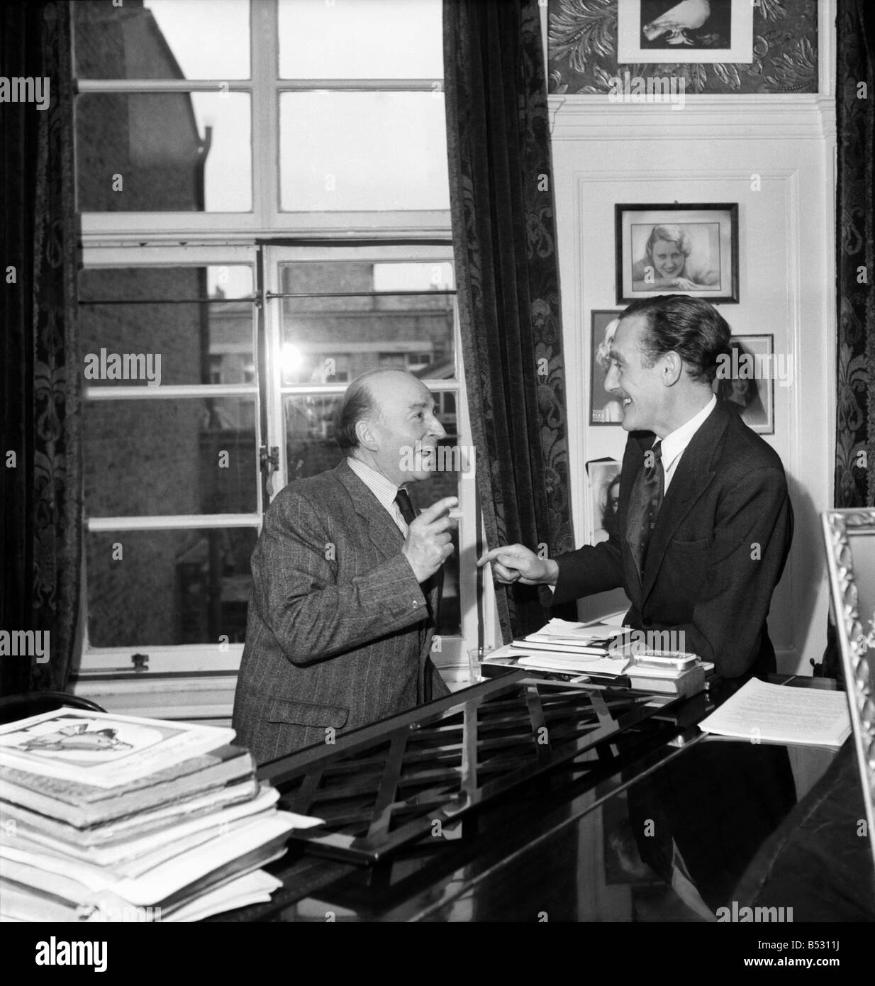 Actor Rex North with professor Georges Cunelli. June 1952 C3088 Stock ...