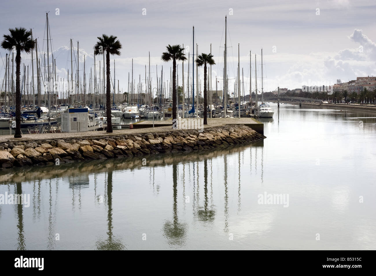 Palm Trees at Marina entrance. Lagos, Portugal Stock Photo - Alamy