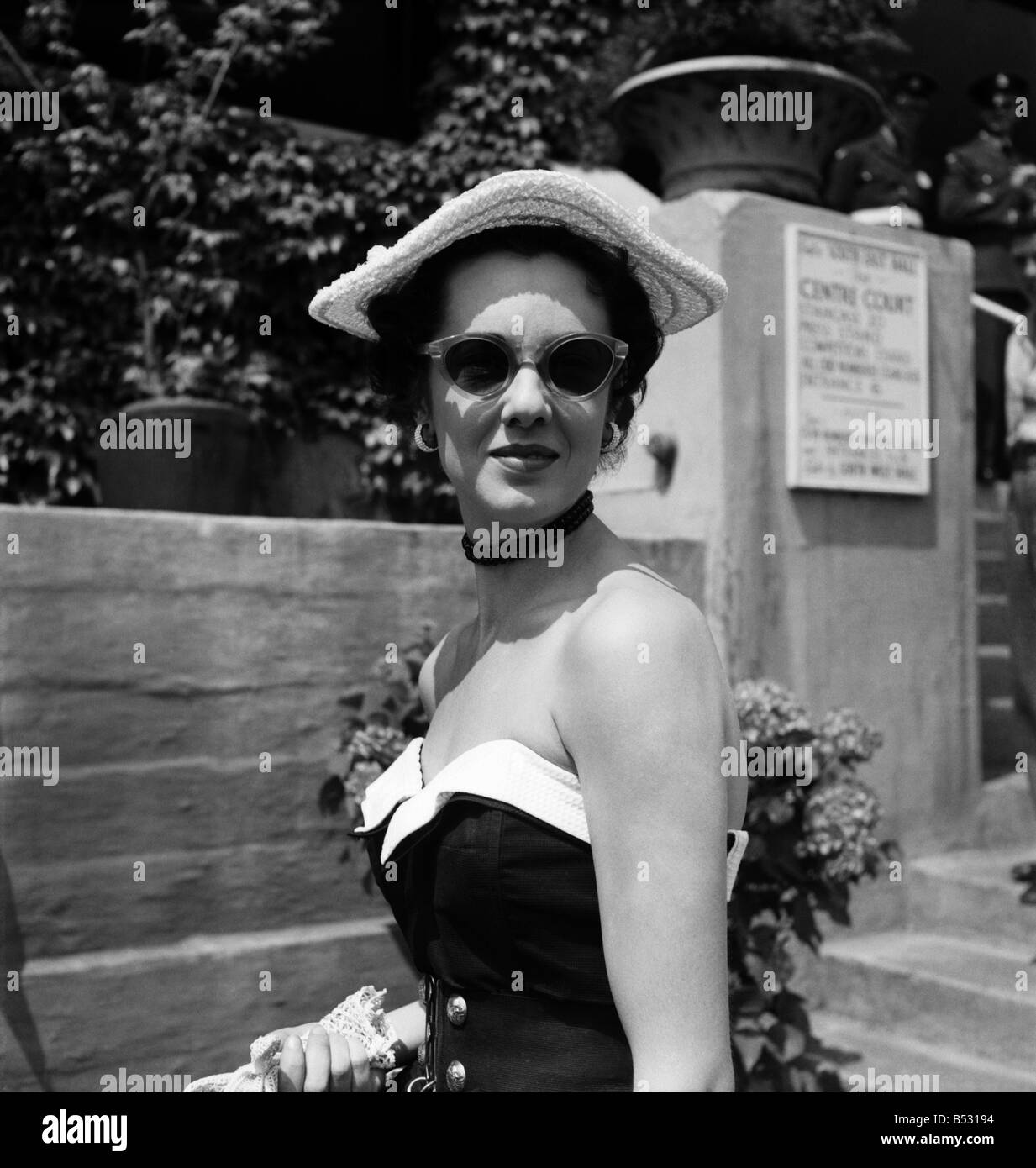 Model Angela Lane seen here at Wimbledon. June 1952 C3259 Stock Photo ...