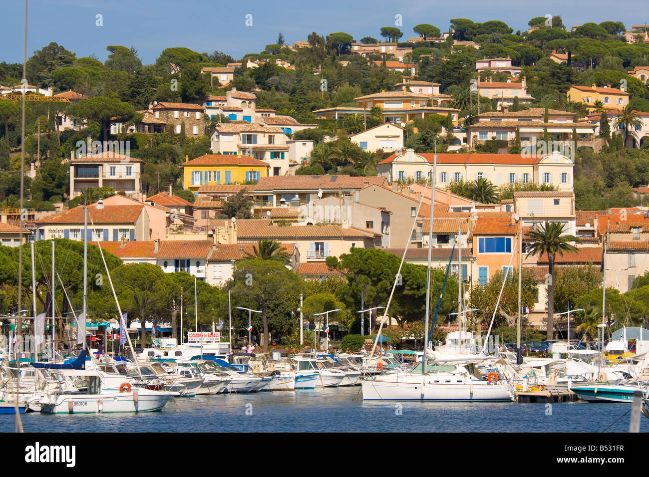 Boats at the port of Sainte-Maxime at the Cote d'Azur / Provence Stock ...