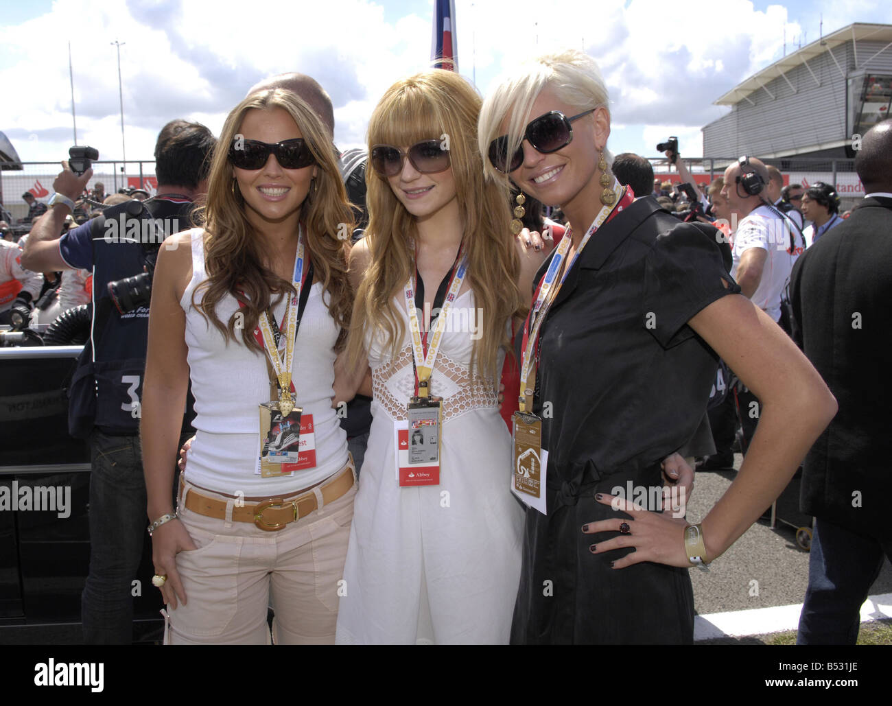 British Grand Prix at Silverstone Girls Aloud pop group at the Formula ...