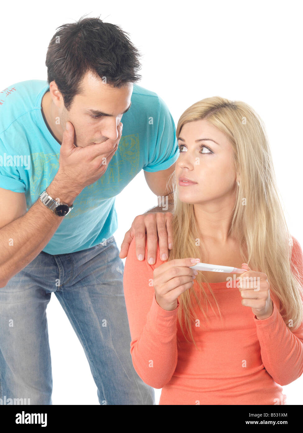 Couple Using Pregnancy Test Models Released Stock Photo - Alamy