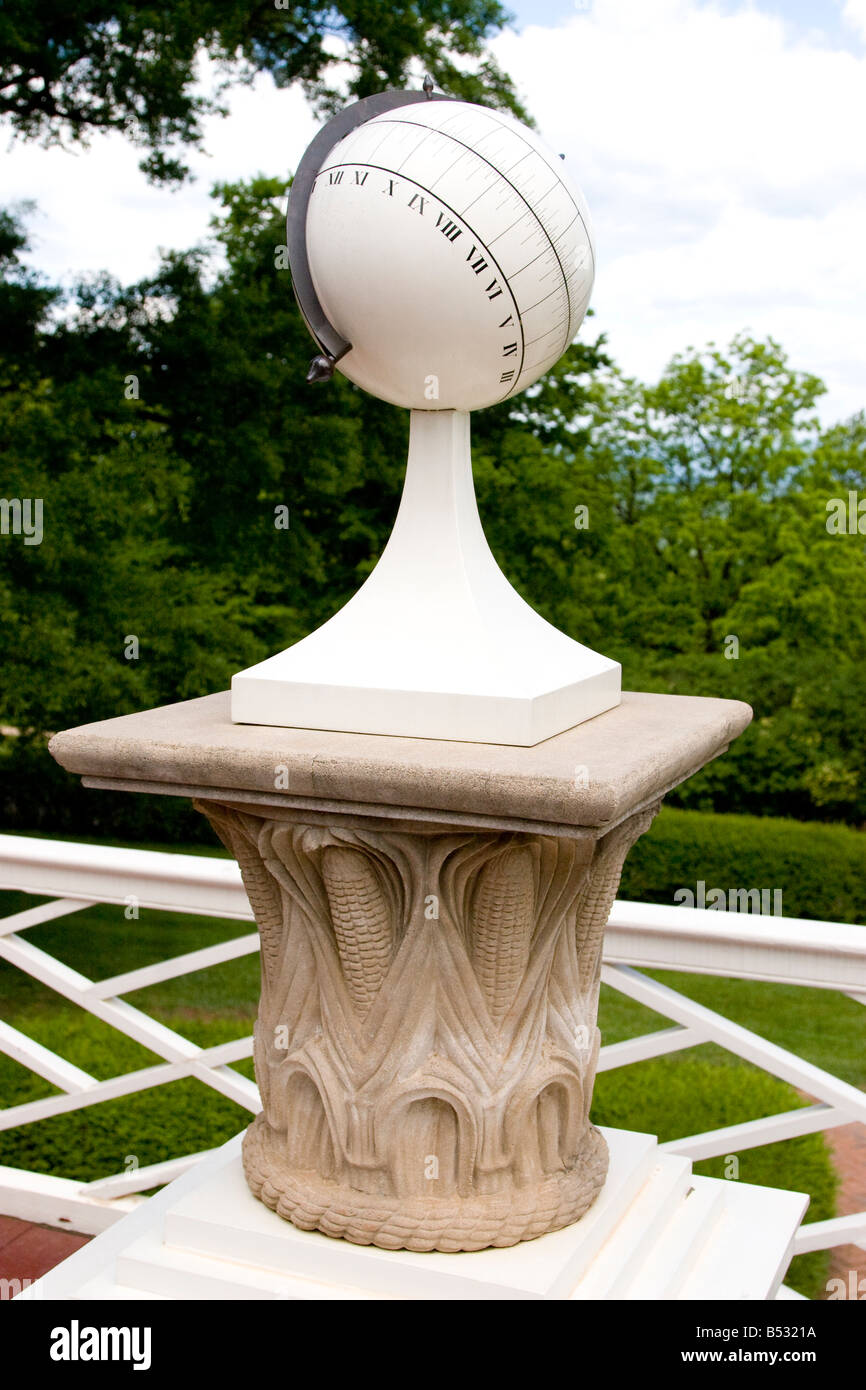 Sundial at Monticello Virginia, home of Thomas Jefferson third ...