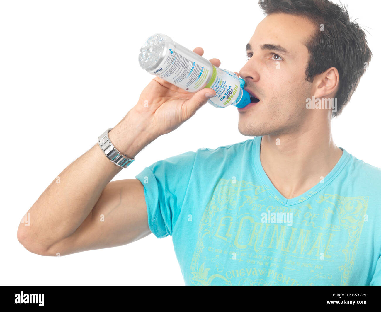 Young Man Drinking Energy Drink Model Released Stock Photo - Alamy