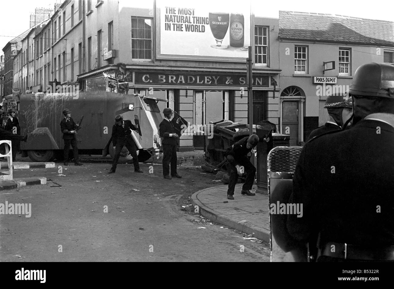 Northern Ireland July 1969. Police try to contain rioting on the ...