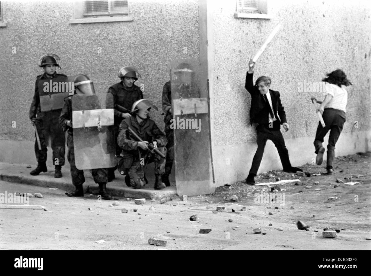 Northern Ireland Sept. 1971, Rioting in the Bogside, Londonderry where ...