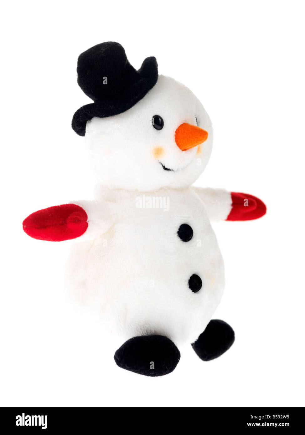 Traditional Christmas Festive Season Toy Snowman, Wearing A Black Hat ...
