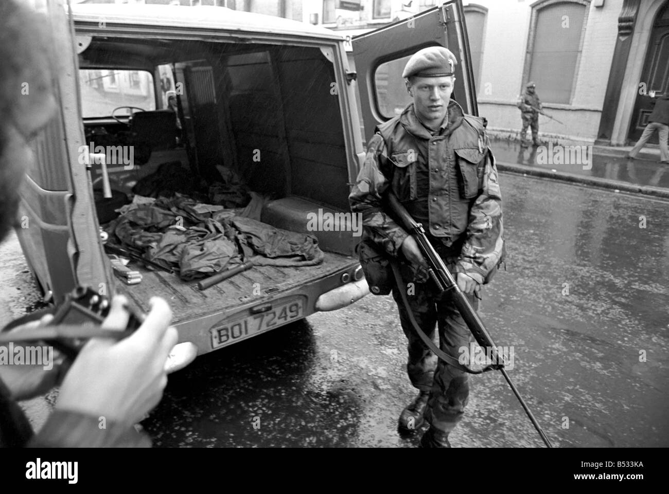 Northern Ireland Belfast July 1972. Army hold 16 U.D.R. men who were ...