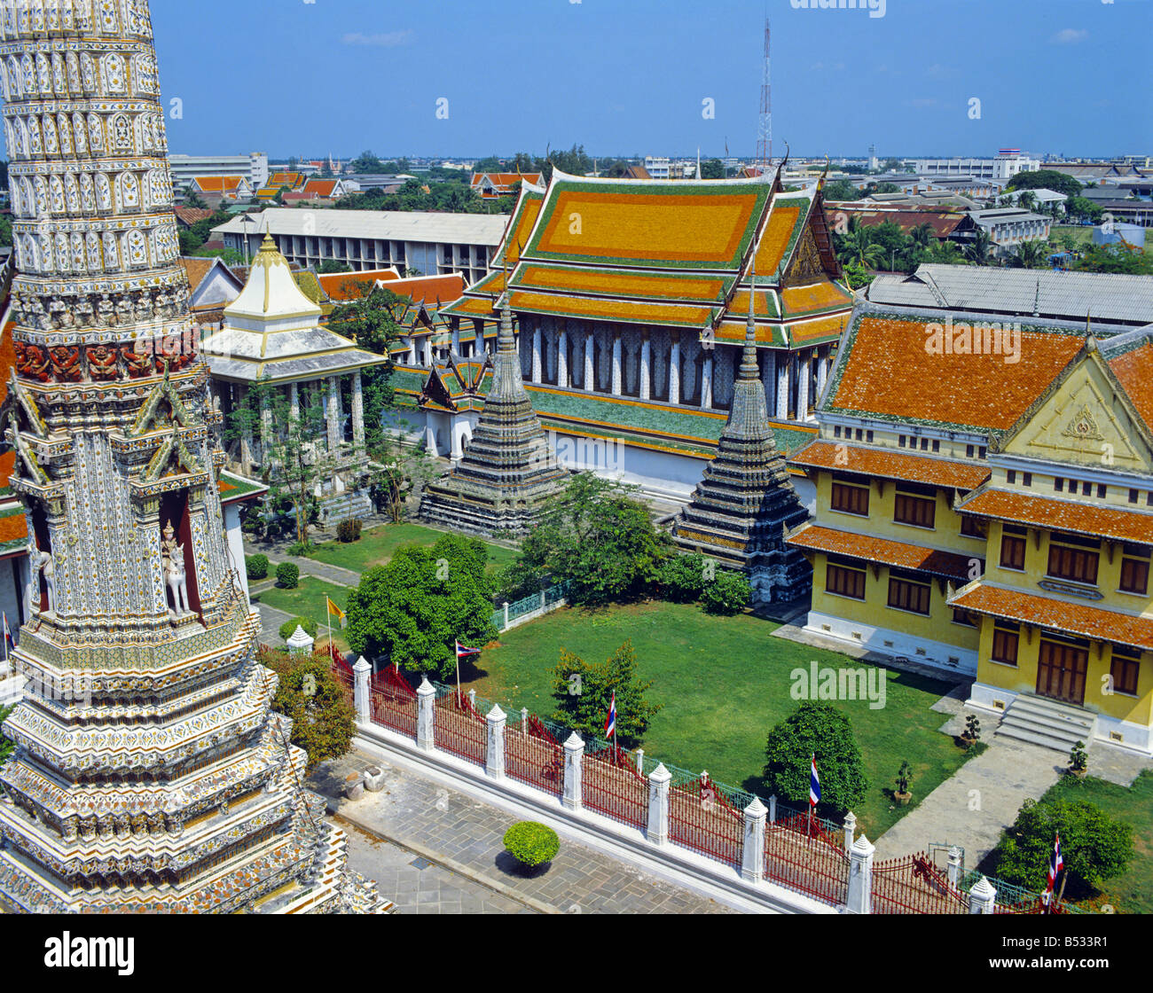 The Temple of the Dawn Wat Arun view from the tower Bangkok Thailand ...