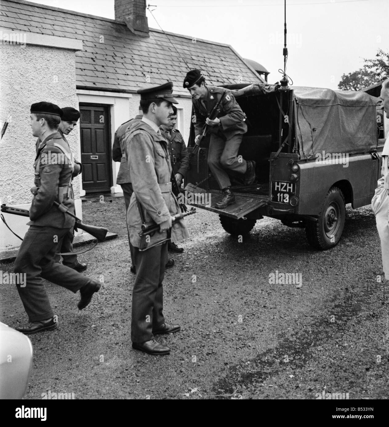 Northern Ireland August 1969. Southern Irish troops patrol the border ...