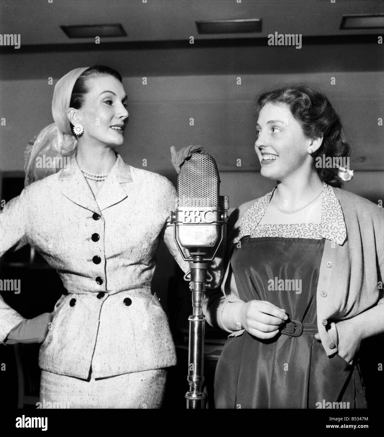 Mannequin Barbara Goalen with fellow model Jeanette Swan in rehearsal ...