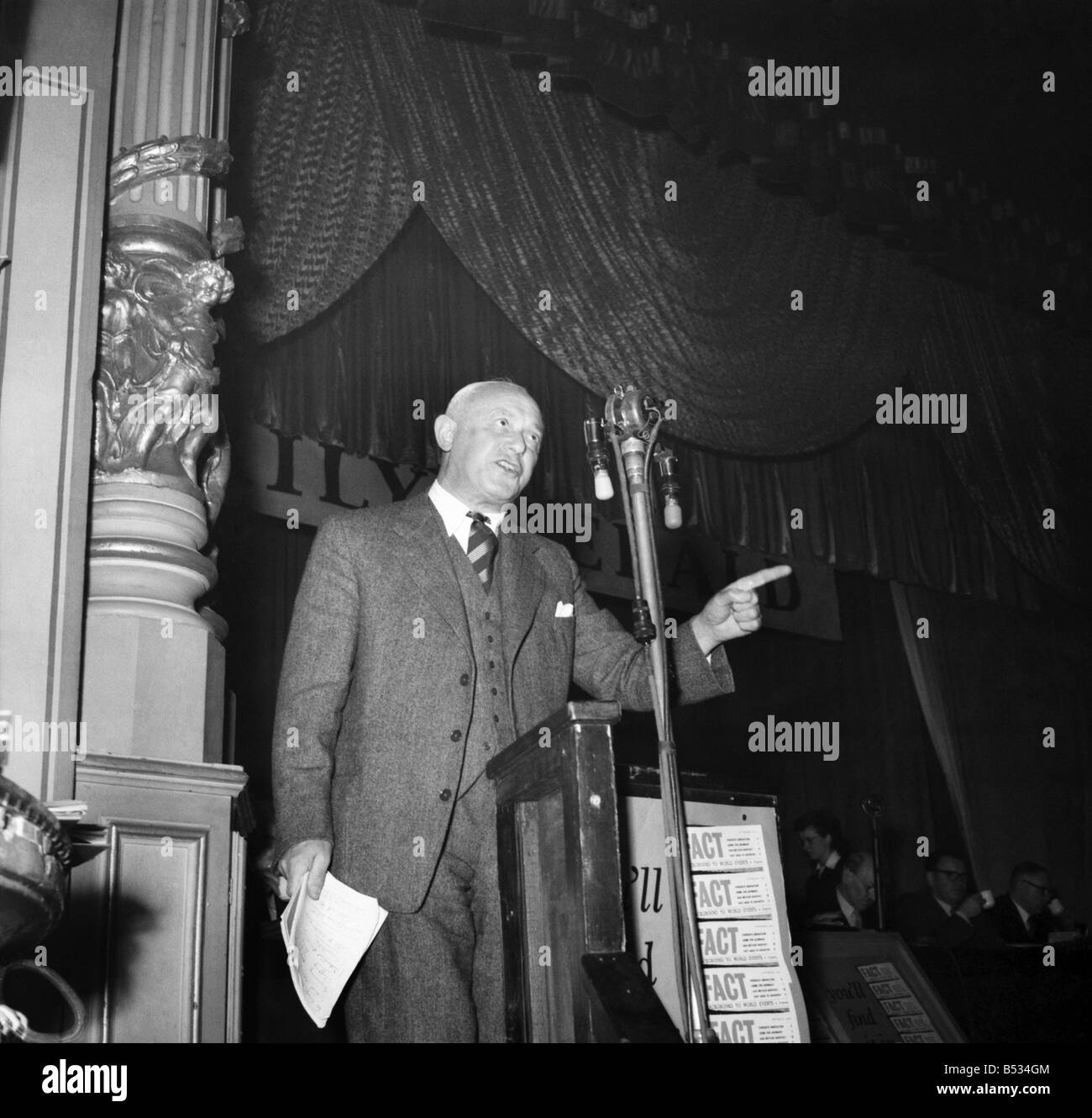 Labour Party Conference. Emmanuel Shinwell speaking. September 1952 ...
