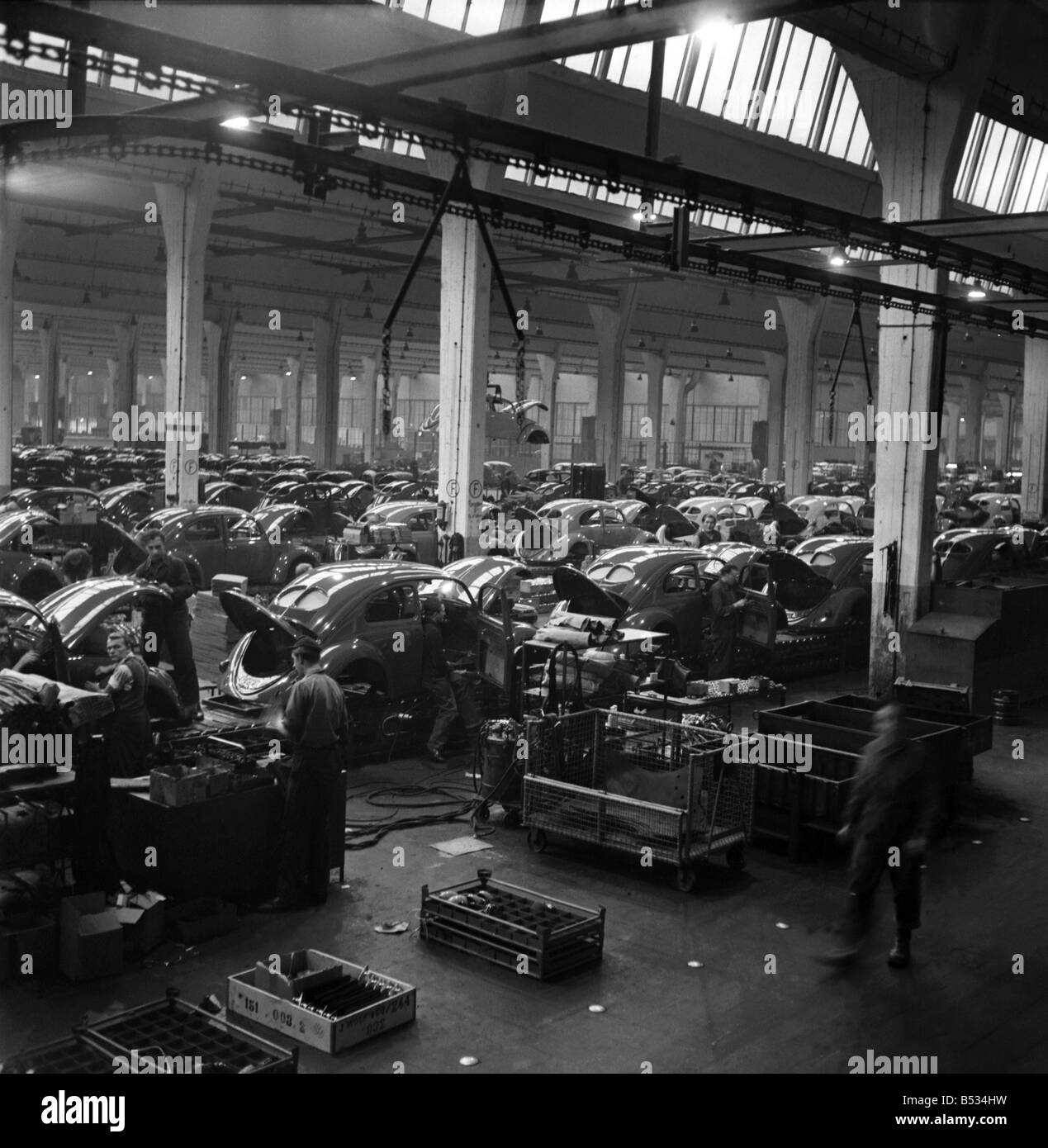 General views of the production line at the volkswagen factory ...