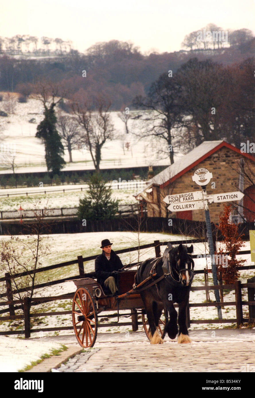 Paul Bennet drives a Henry Angus Ralli trap at Beamish Museum with the ...