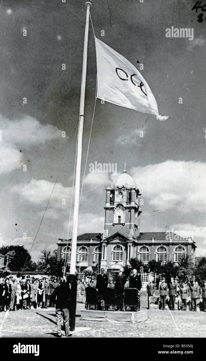 Olympic flag July 1948 Ceremony at Royal Military Academy Sandhurst ...