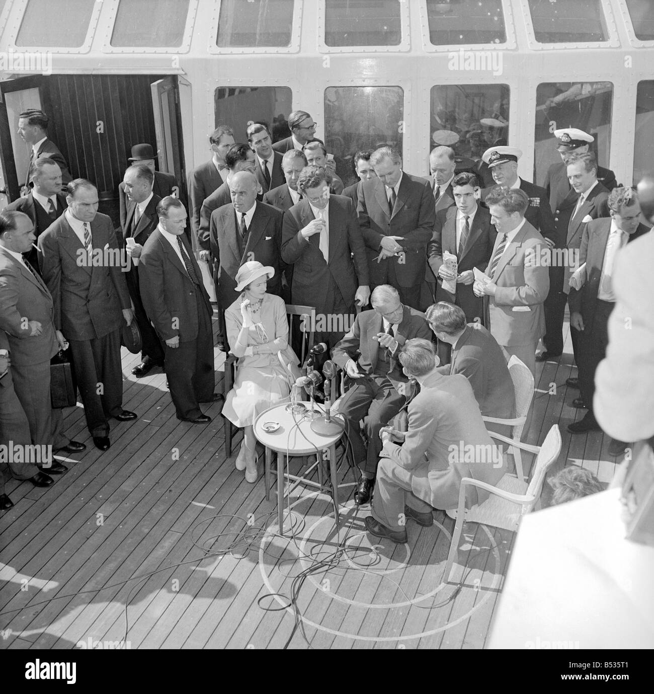 Sir Anthony Eden and Lady Eden arrive back in Liverpool aboard the ...