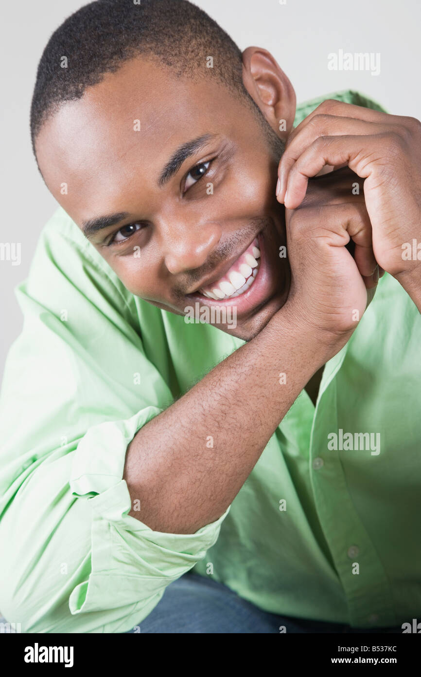 Mixed race man smiling Stock Photo - Alamy