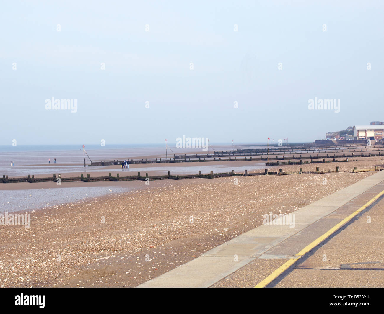 The beach and the sea from the promenade at Hunstanton,Norfolk,East ...