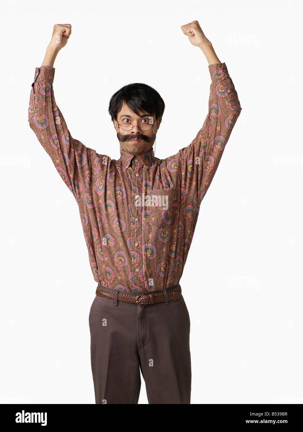Angry Indian man with arms raised Stock Photo - Alamy
