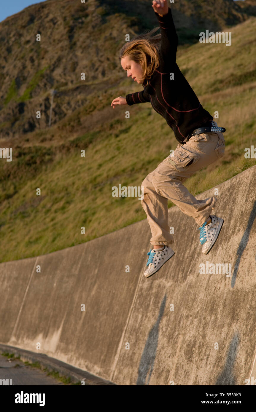 Jumping off a wall hi-res stock photography and images - Alamy