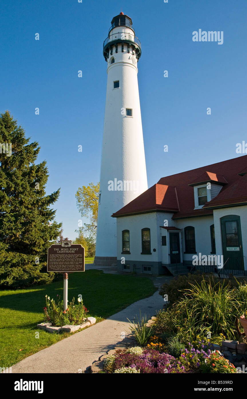 Wind Point Lighthouse, Lake Michigan, Wisconsin, USA Stock Photo - Alamy