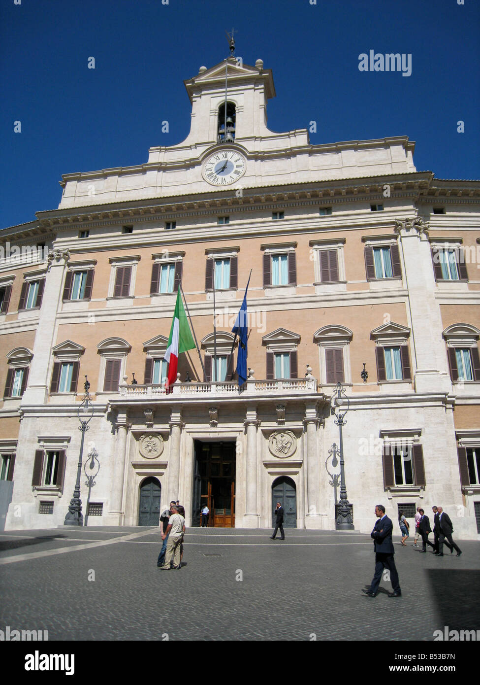 Palazzo Montecitorio at Piazza di Montecitorio Rome Italy Stock Photo ...