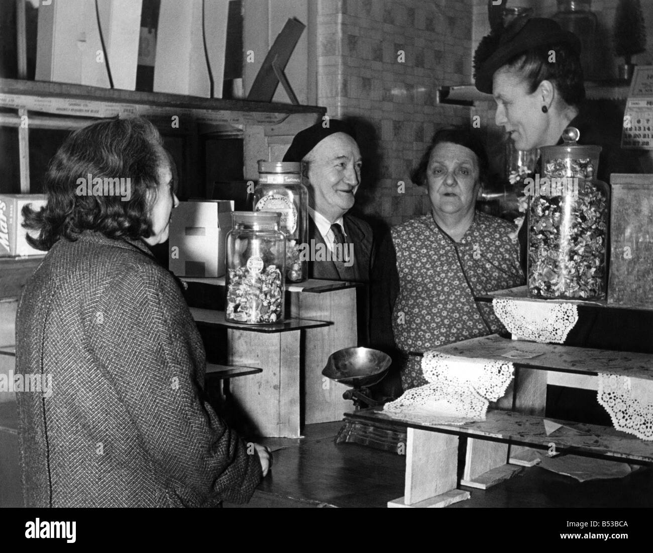 General Election 1950. Dr. Edith Summerskill behind the counter of Mr ...
