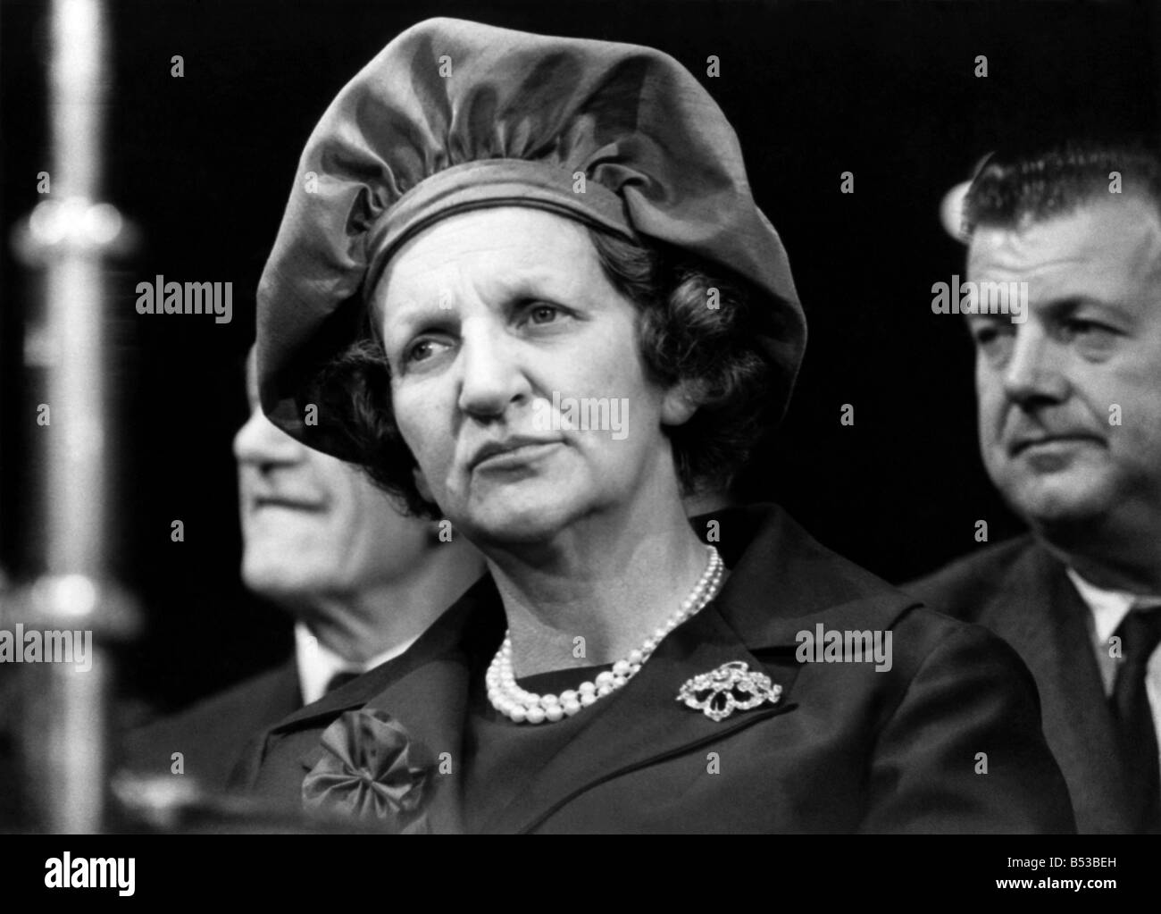 Lady Dorothy Home listens to her husband Alec Douglas-Home's speech at ...